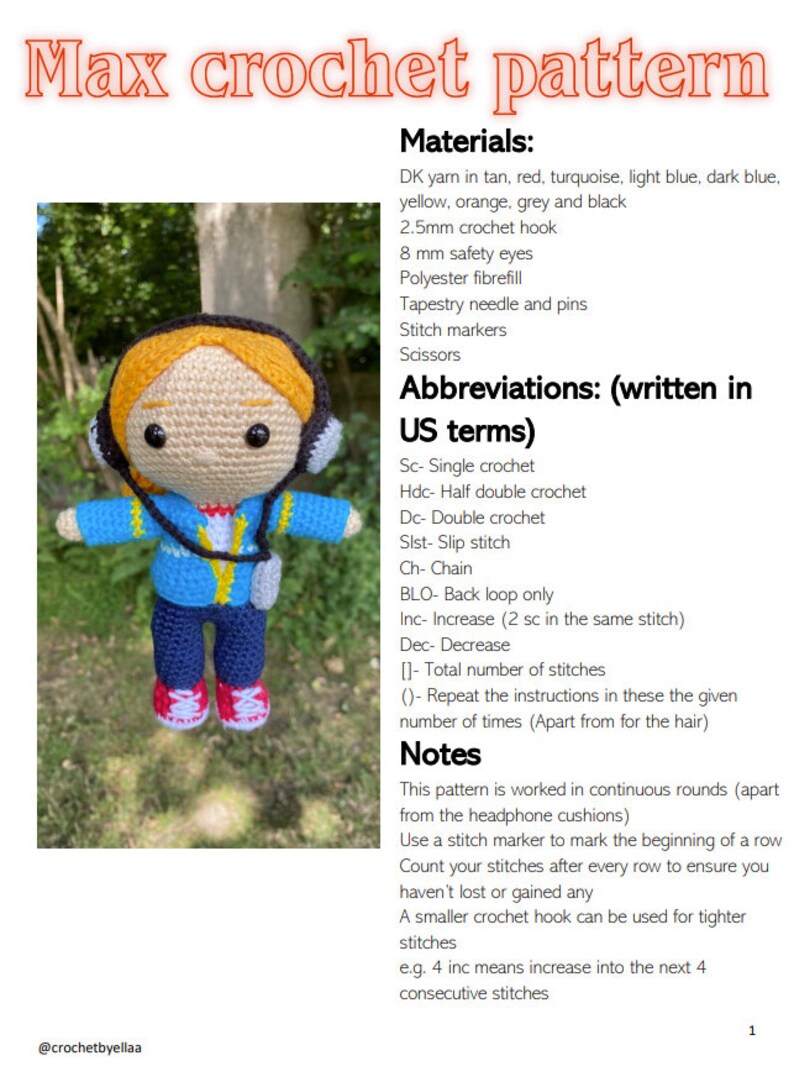Max Crochet Pattern PDF Pattern US Terminology Instant - Etsy