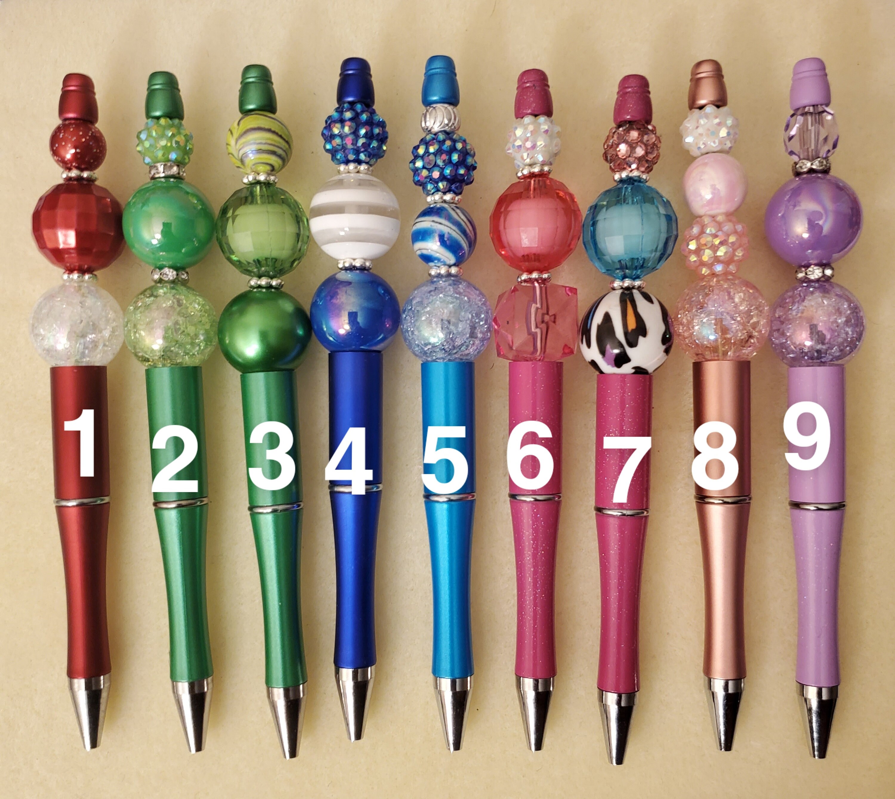 Beautiful and Bright Beaded Pens - Etsy