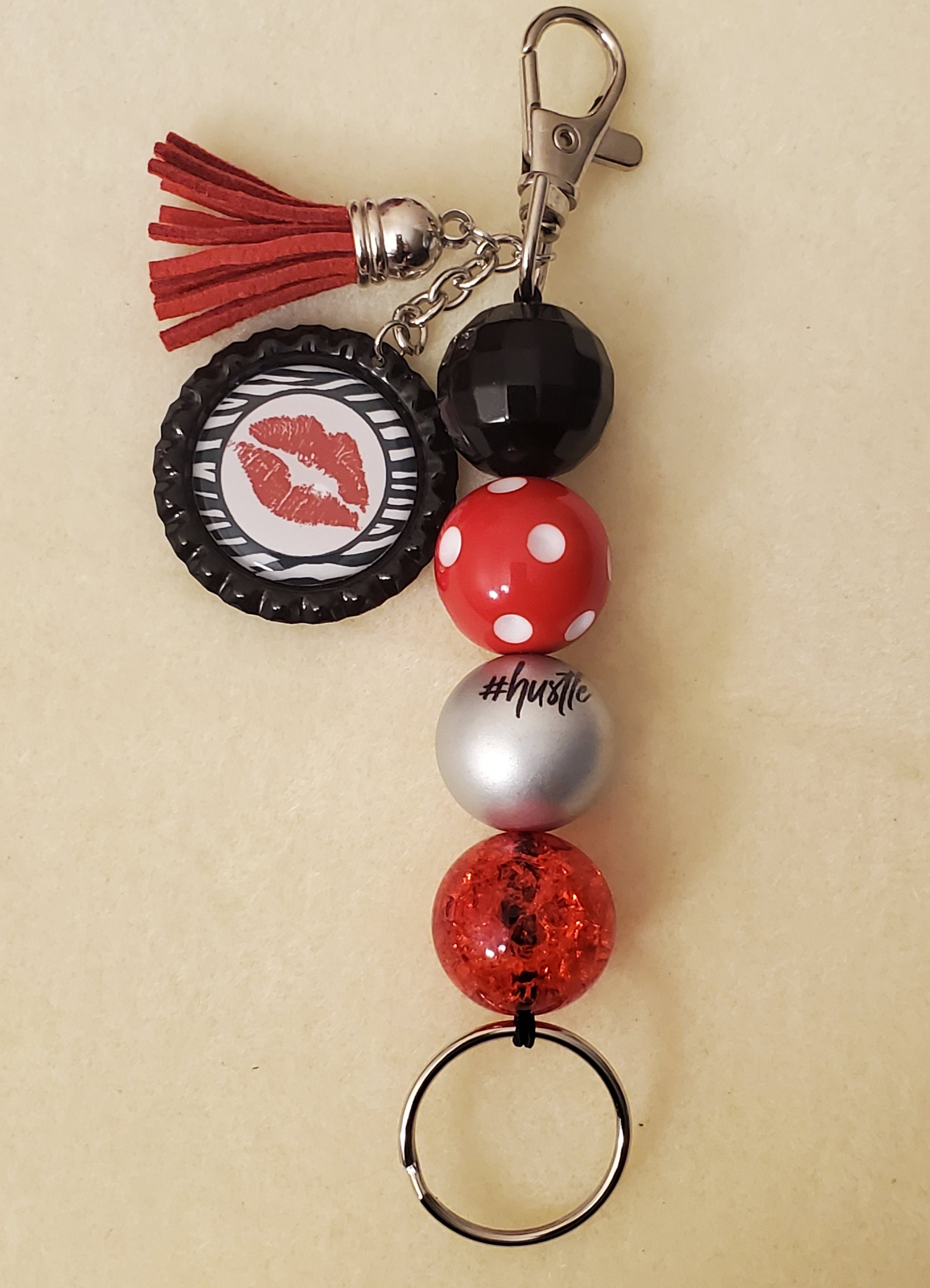 Cute Beaded Keychains With Bottle Cap and Tassel - Etsy