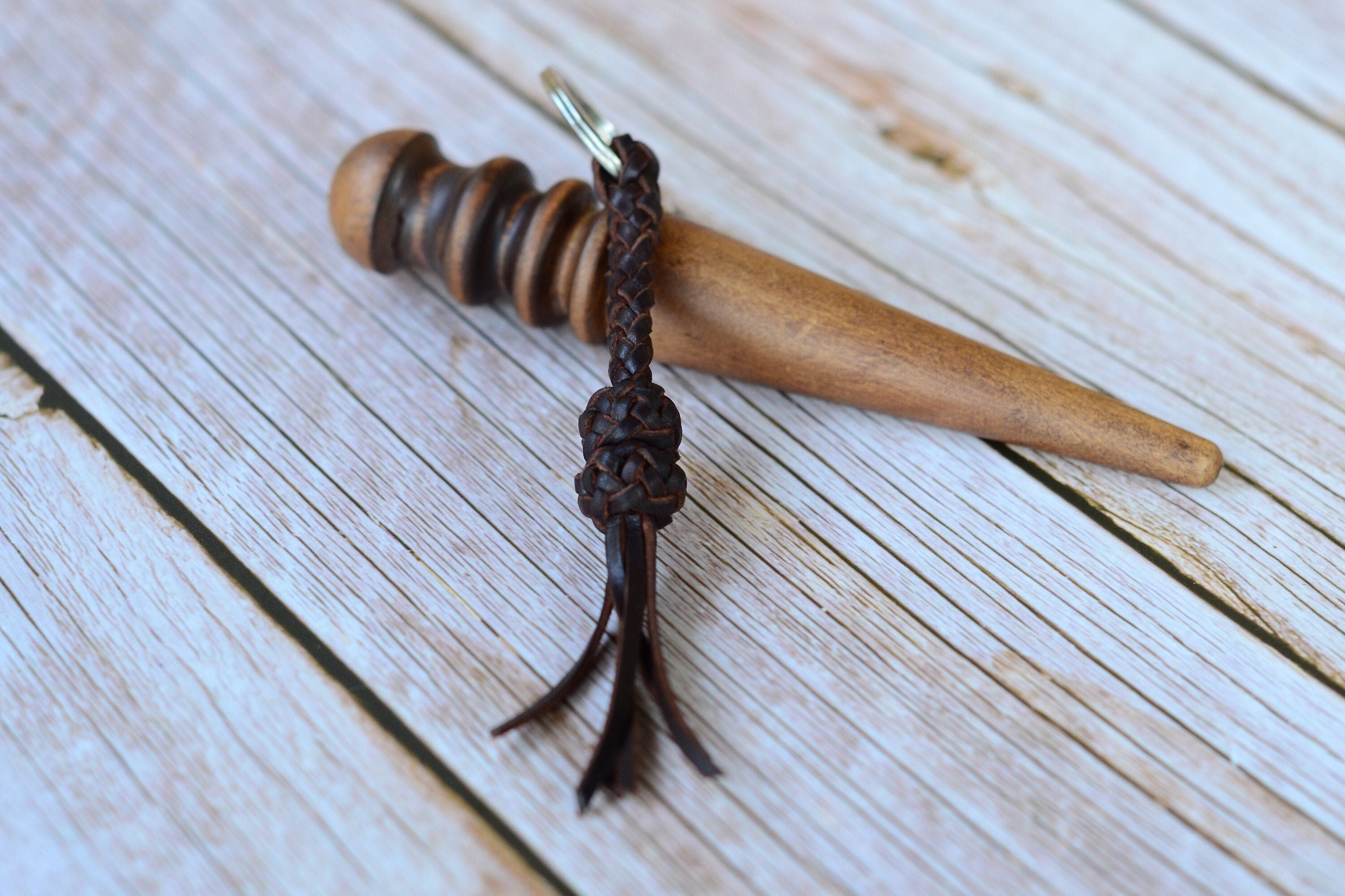 Braided Leather Keychain, Real Leather Key Chain, Genuine Leather ...