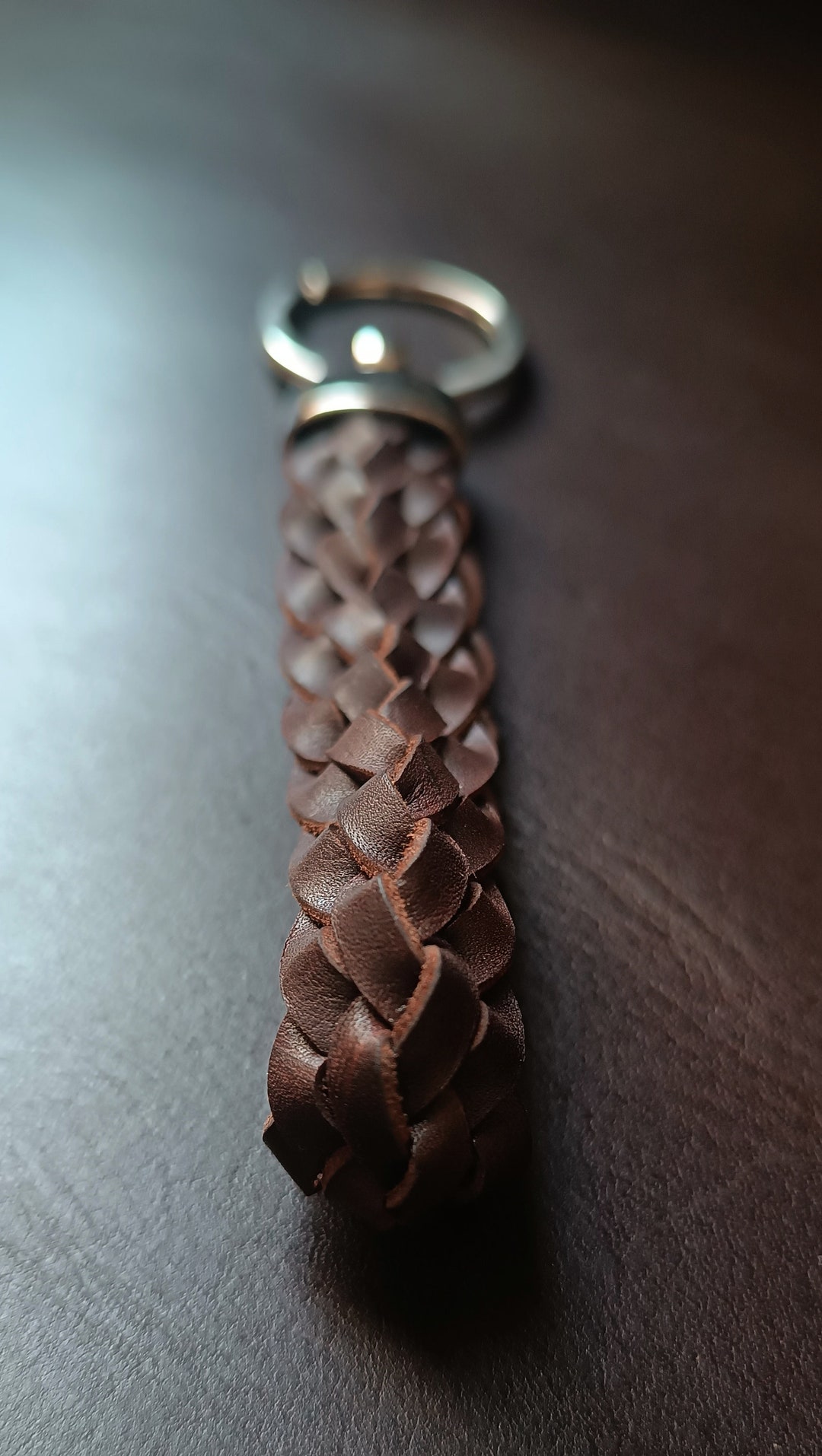 Leather Key Fob Holder, Braided Leather Keyfob, Genuine Leather ...