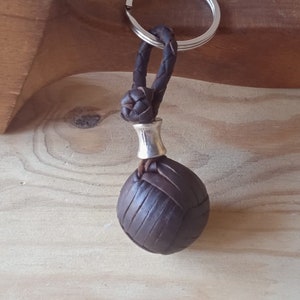 Leather Monkey Fist Keychain, Floating Keychain, Leather Sailors Knot ...