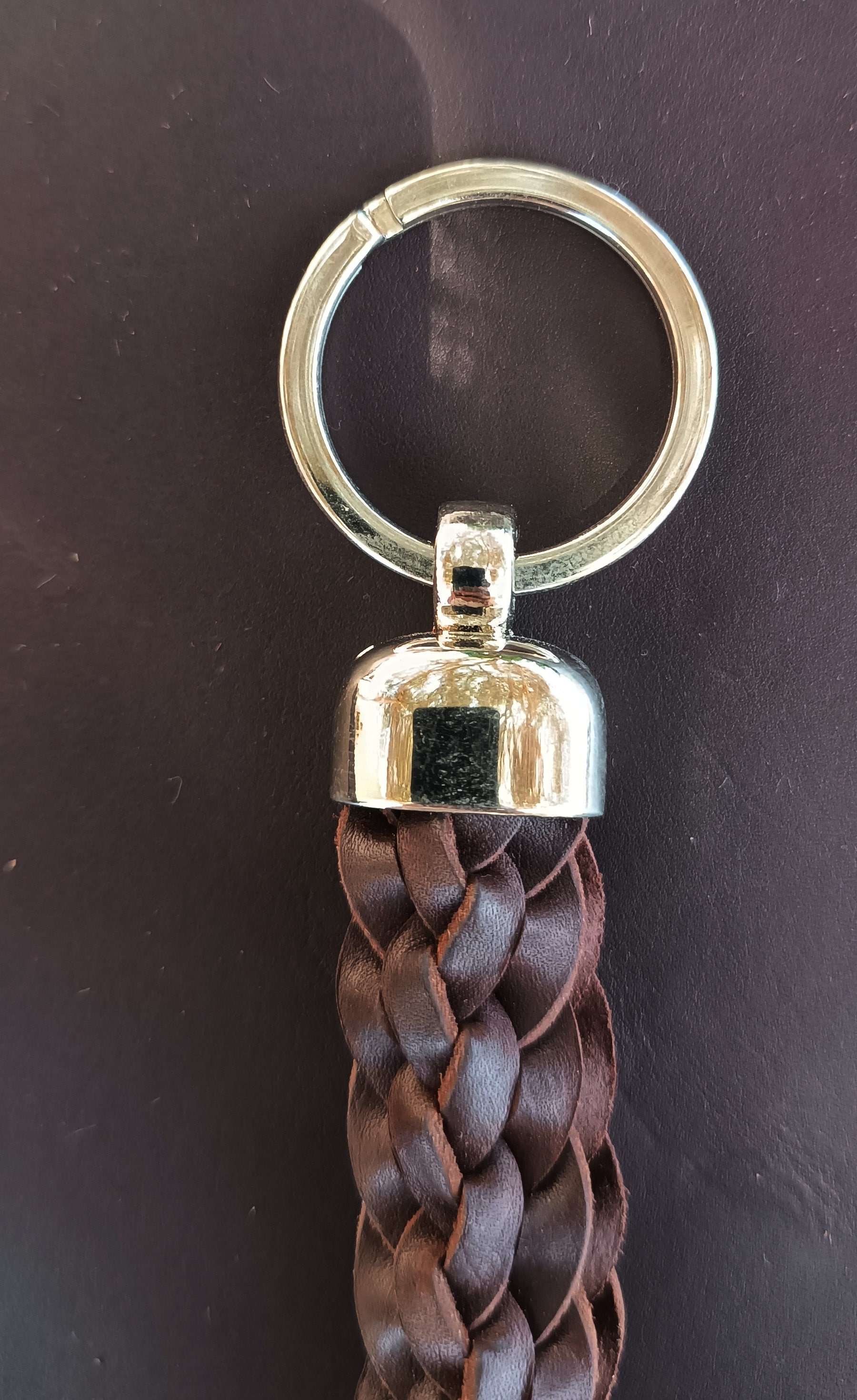 Leather Key Fob Holder, Braided Leather Keyfob, Genuine Leather ...
