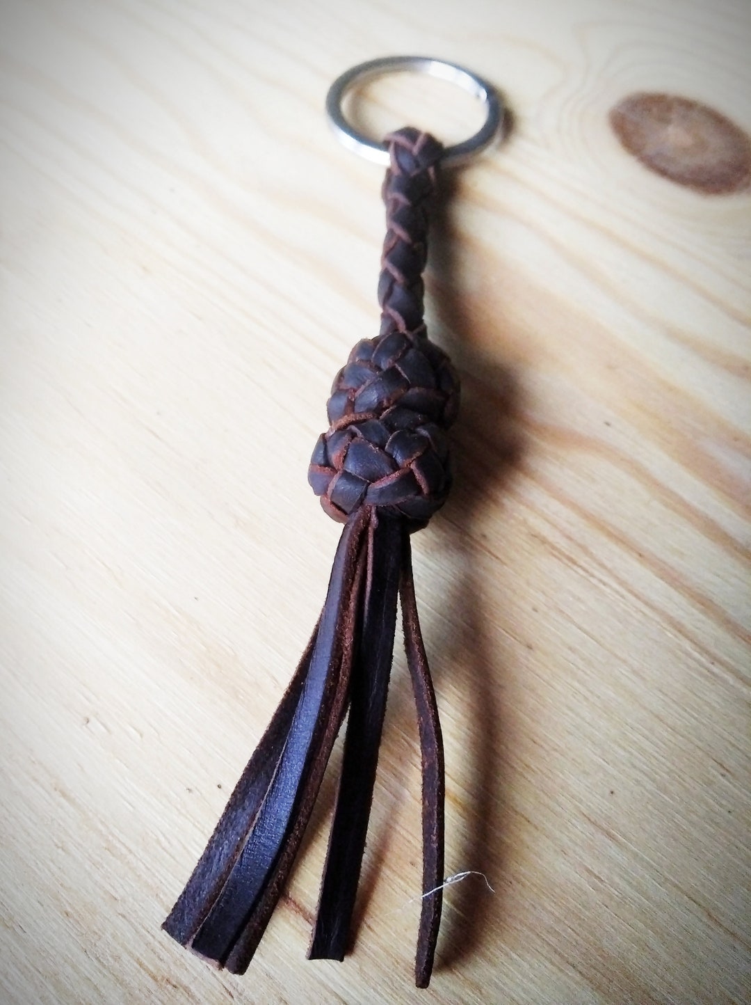 Braided Leather Keychain, Real Leather Key Chain, Genuine Leather ...