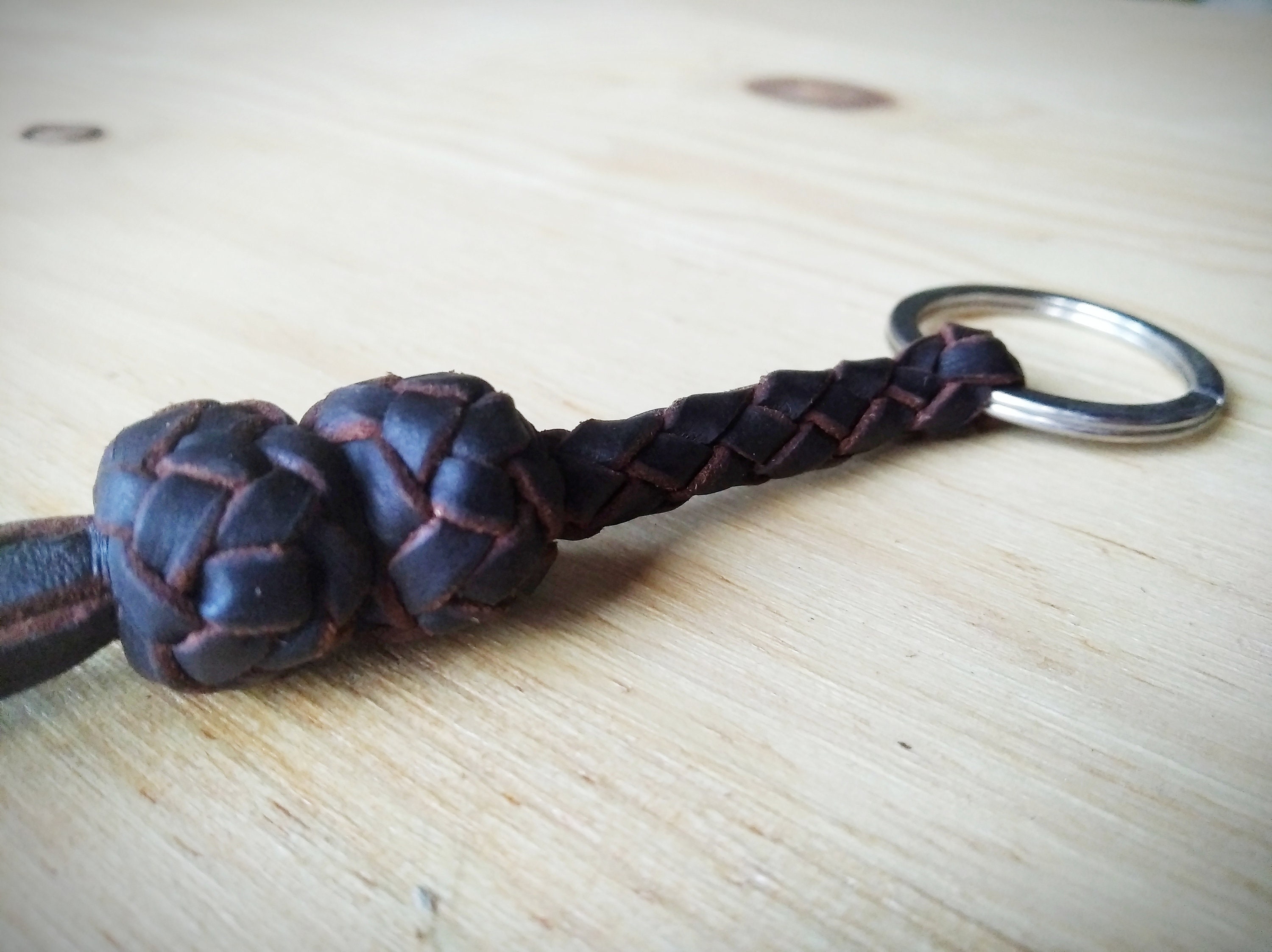 Braided Leather Keychain, Real Leather Key Chain, Genuine Leather ...
