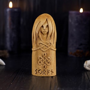 SJÖFN Goddess Statue Sjofn Wooden Statue Norse Goddess - Etsy