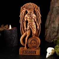 Abraxas Goetia Goetic Magic Wood Carving Sculpture Archon Statue ...