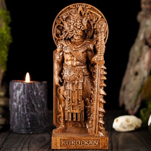 Kukulkan Maya God Statue, Occult Decor, Maya Statue, Custom Pagan ...