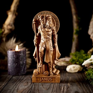 Wooden Janus Statue, Roman God Statue, Roman Mythology, Roman Statue ...