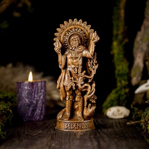 Belenus Wooden Statue, Celtic Mythology , Celtic Statue, Belenus God ...