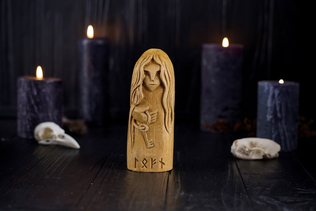 LOFN Norse Goddess, Lofn Wooden Statue, Custom Norse Goddess Statue ...