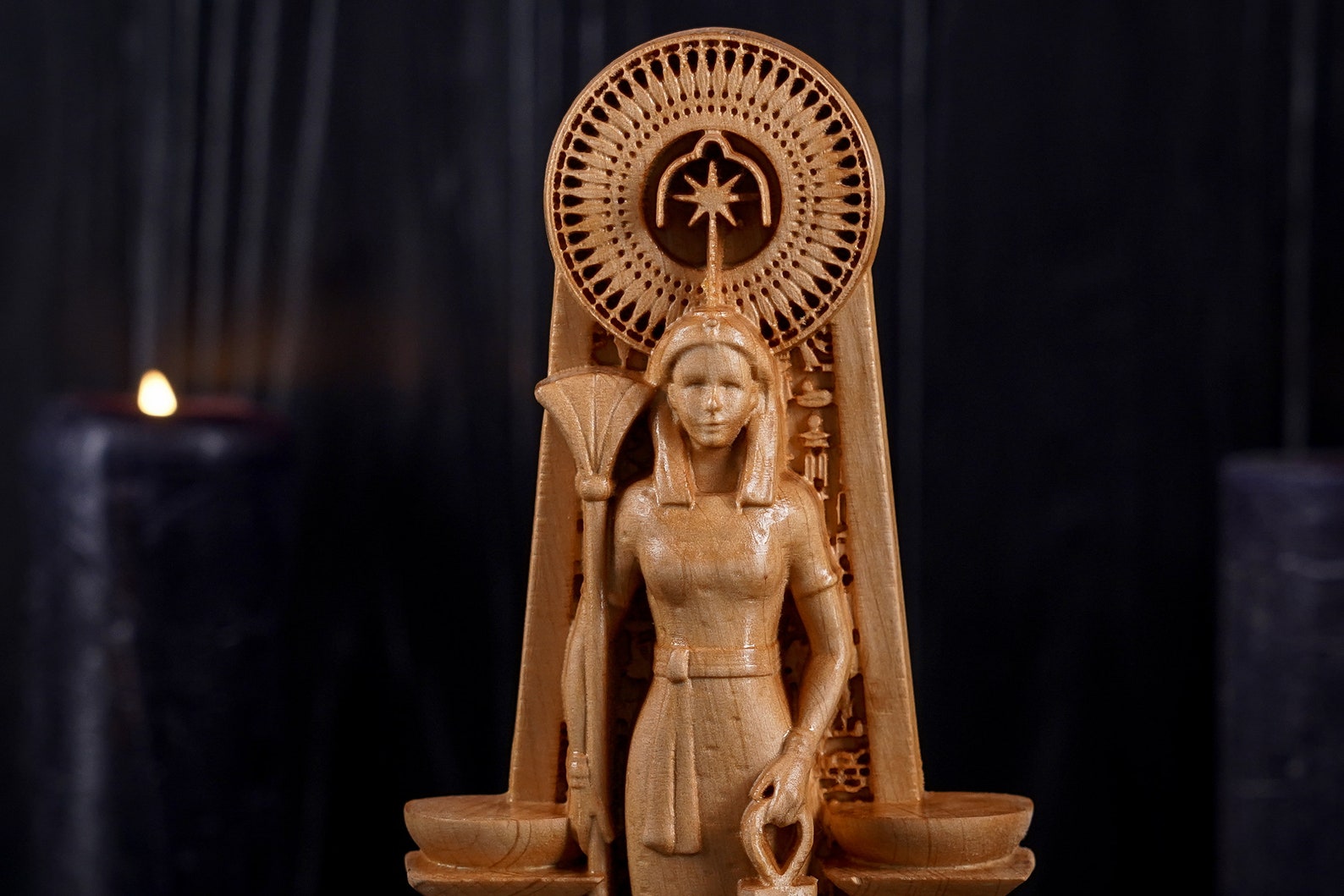 Seschat Egypt Goddess, Egyptian Gods, Ancient Egypt Gods, Wooden Statue ...