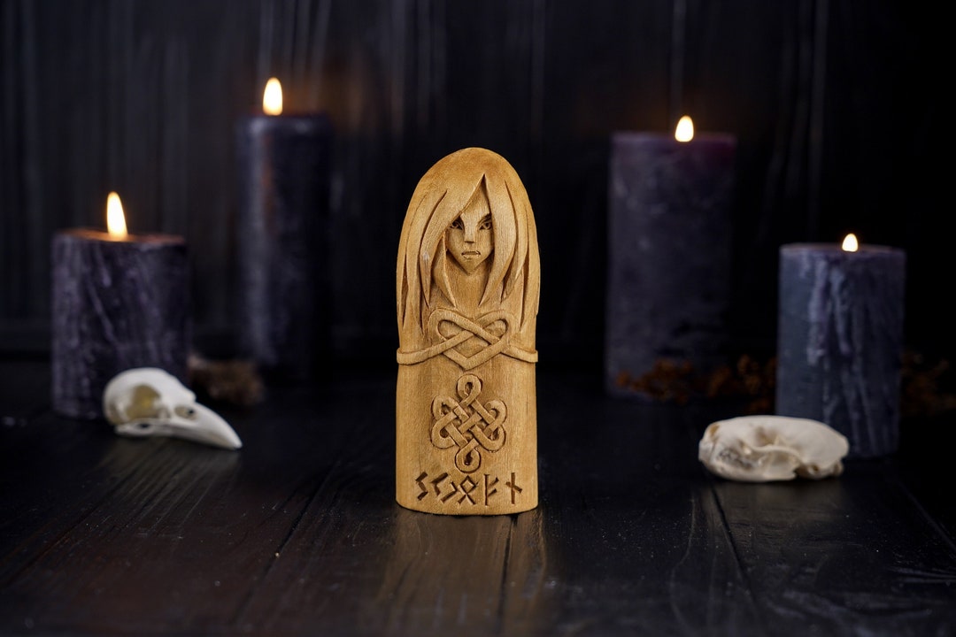 SJÖFN Goddess Statue Sjofn Wooden Statue Norse Goddess - Etsy