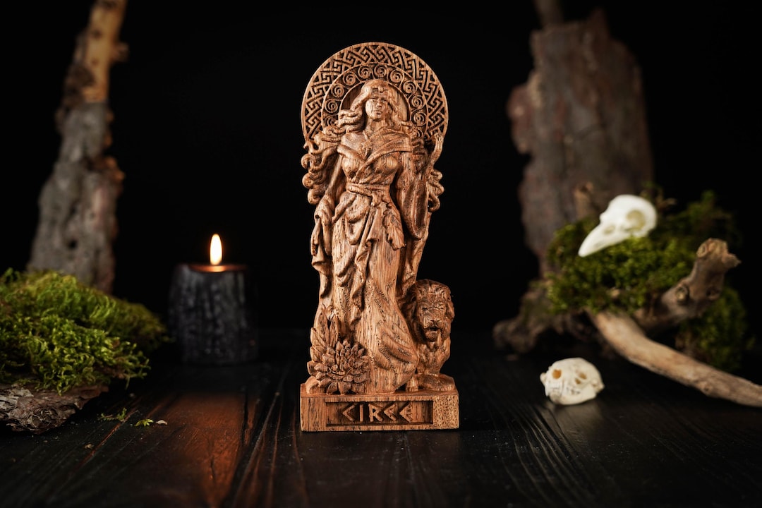 Circe Greek Goddess, Greek Pantheon Statues, Wooden Circe Figurine ...