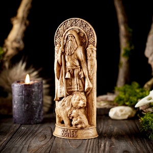 Wooden Veles Statue, Slavic God Figurine, Slavic Mythology, Veles ...