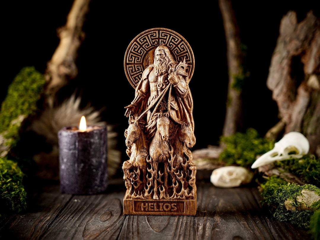 Wooden Helios Statue, Greek God Statue, Helios Greek God , Greek ...