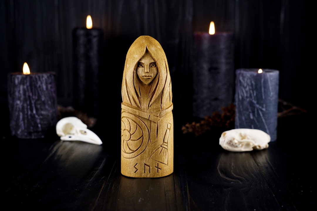 Syn Norse Goddess Statue Wooden Statue Custom Norse God - Etsy