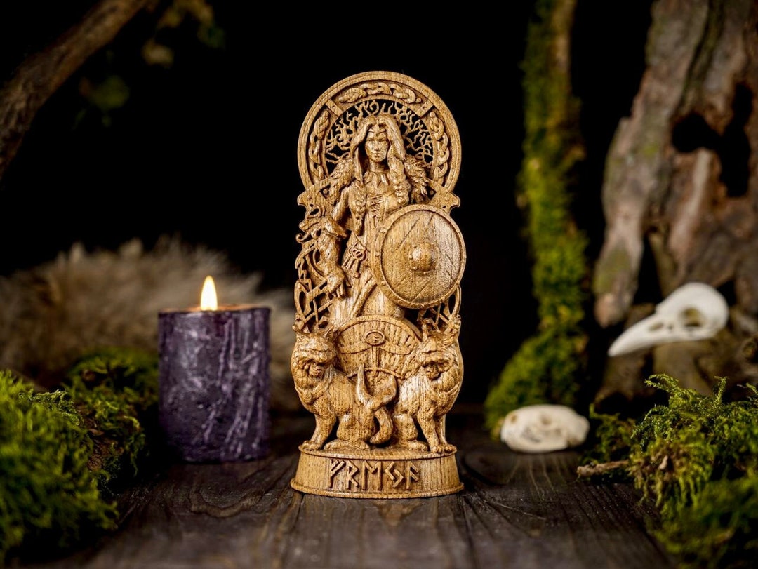 Freya Wooden Figurine, Viking Statue, Pagans, Norse Paganism, Norse ...