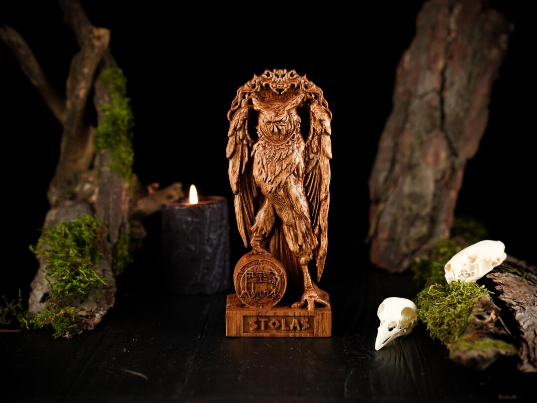 Stolas Demon Statue, Stolas Demon Figurine, Occult Pagan Altar Decor ...