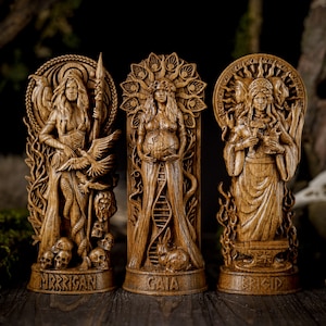 Morrigan Wooden Statue, Irish Mythology , Irish Goddess Statue ...