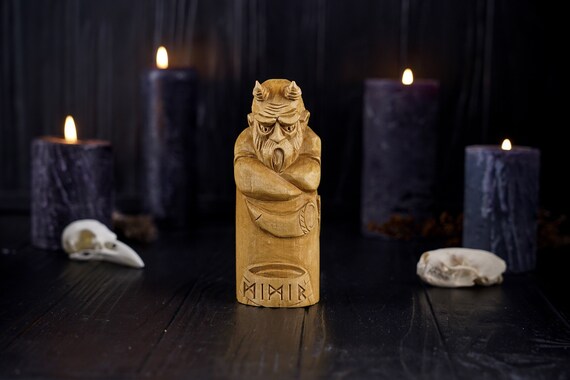 MIMIR Norse God Statue Mimir Wooden Statue Custom Norse God - Etsy