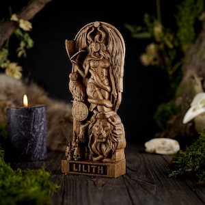 Lilith Wooden Statue, Innana Statue, Astaroth Statue, Wicca Statue ...