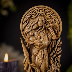 Danu Wooden Statue, Irish Mythology , Irish Goddess Statue, Danu ...