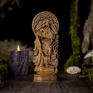 Danu Wooden Statue, Irish Mythology , Irish Goddess Statue, Danu ...