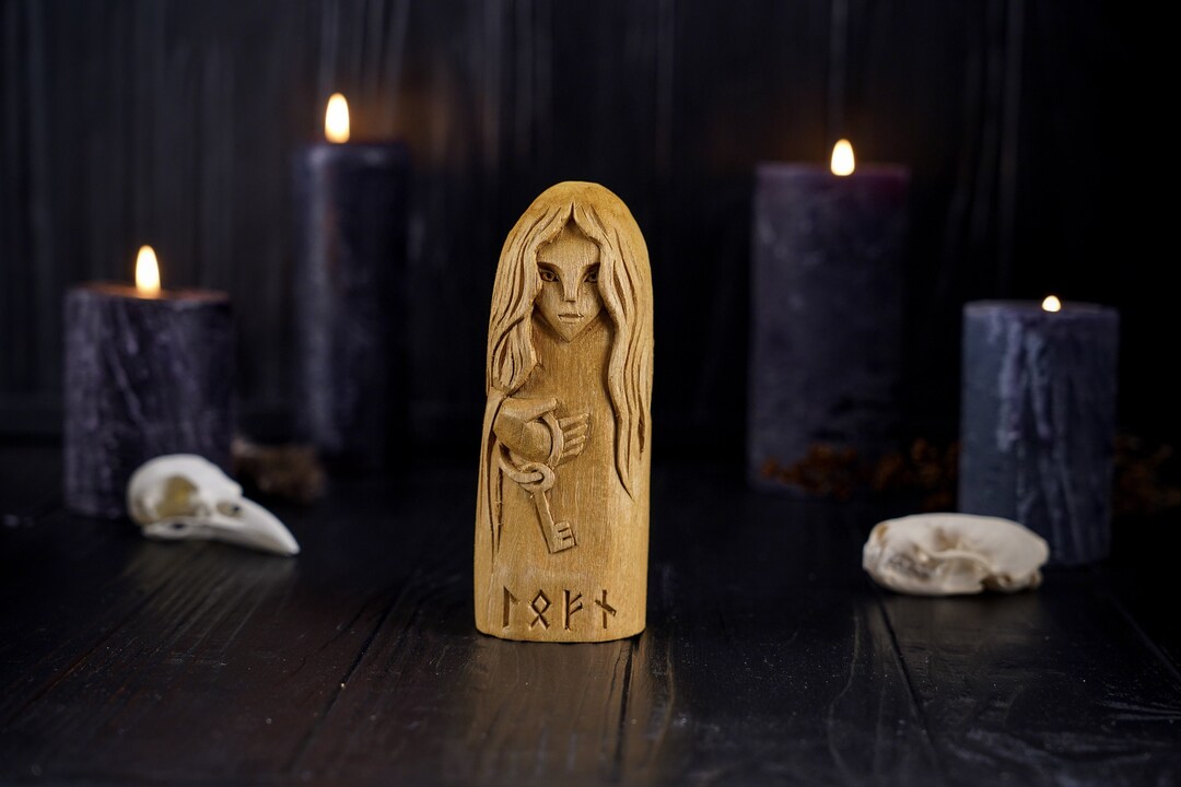 LOFN Norse Goddess, Lofn Wooden Statue, Custom Norse Goddess Statue ...