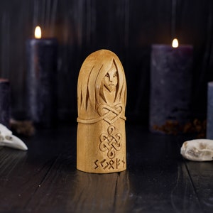 SJÖFN Goddess Statue, Sjofn Wooden Statue, Norse Goddess Statue, Viking ...