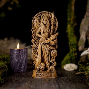 Morrigan Wooden Statue, Irish Mythology , Irish Goddess Statue ...