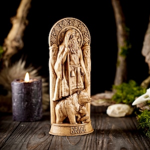 Wooden Veles Statue, Slavic God Figurine, Slavic Mythology, Veles ...