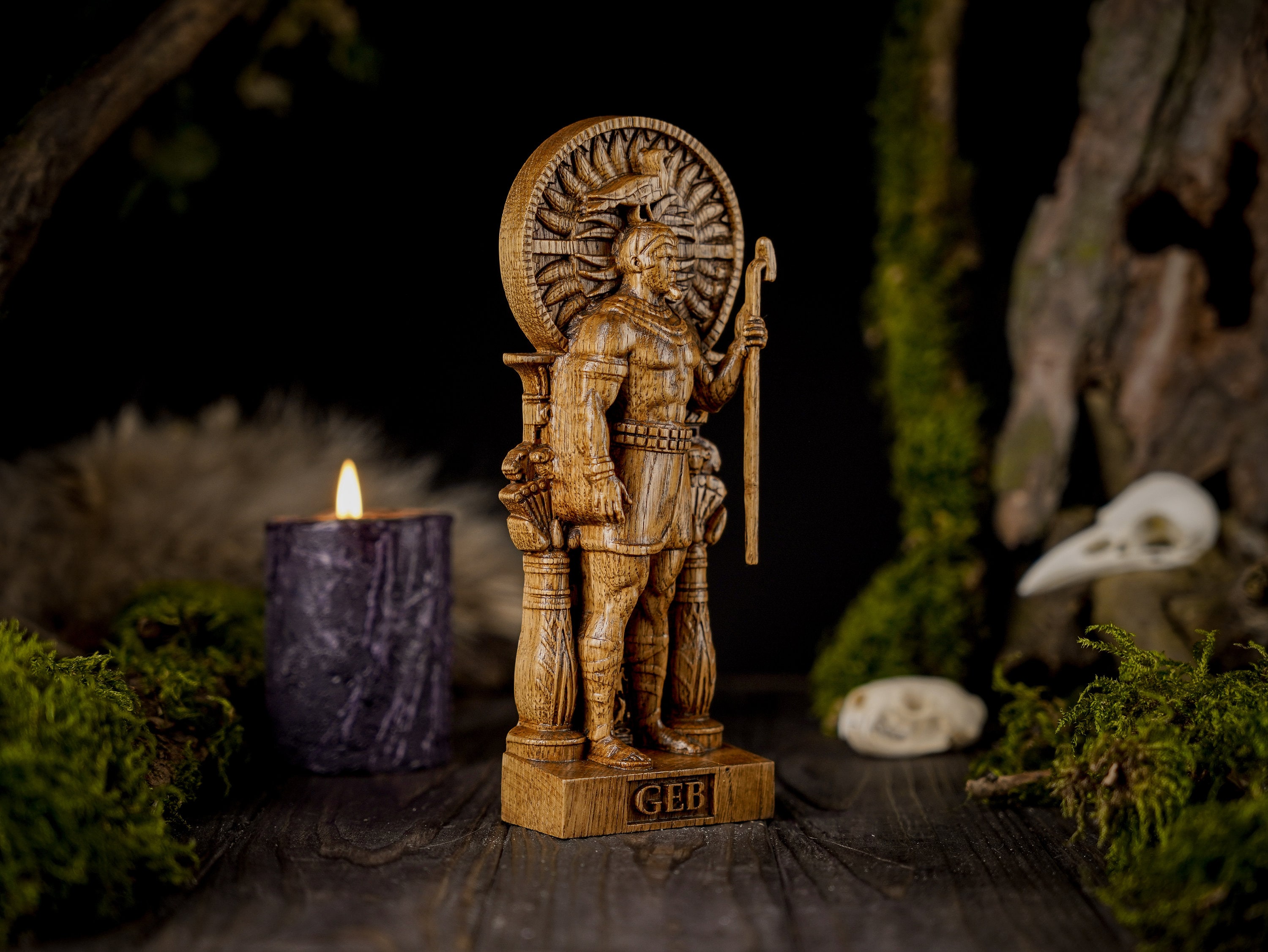 Geb Egypt God, Geb God Statue, Ancient Egypt Gods, Wooden Statue ...