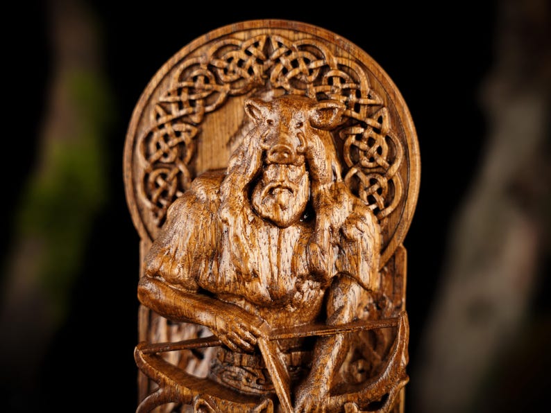 Ullr Norse Statue, Ullr Norse God Statue, Viking God Statue, Carved ...