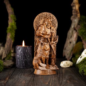 Ullr Norse Statue, Ullr Norse God Statue, Viking God Statue, Carved ...
