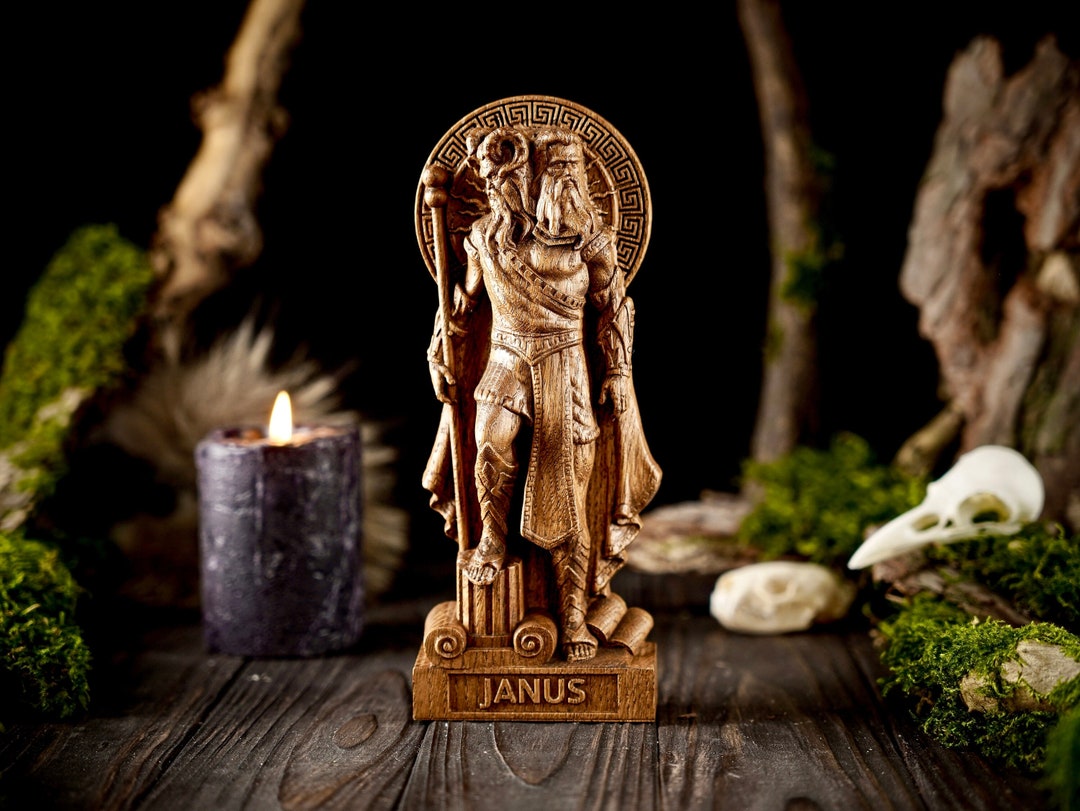 Wooden Janus Statue, Roman God Statue, Roman Mythology, Roman Statue ...