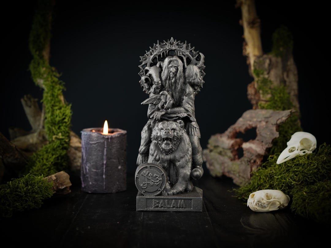Black Balam Statue, Balam Goetia Demon, Demon Balam Occult Decor, Balam ...