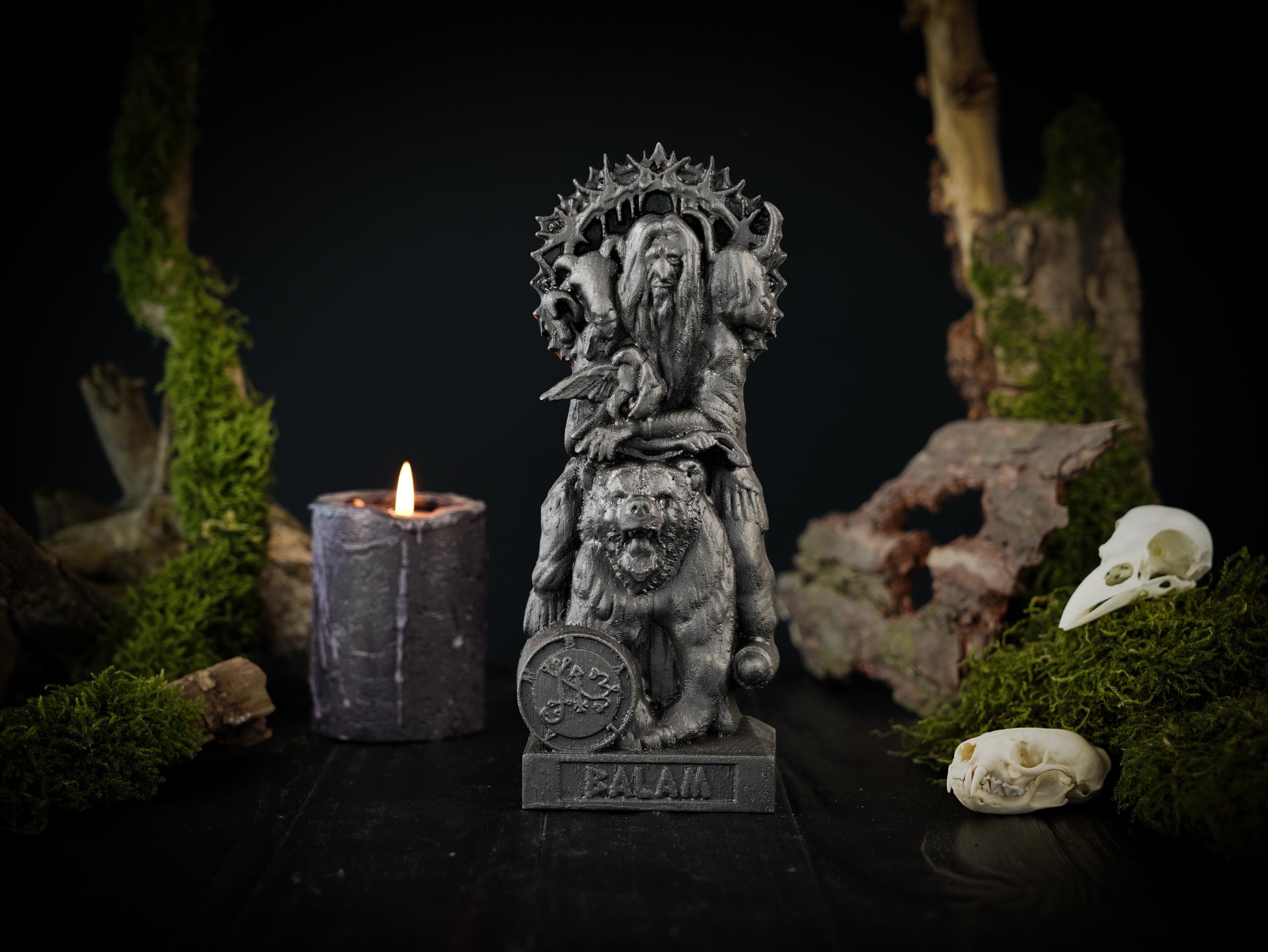 Black Balam Statue, Balam Goetia Demon, Demon Balam Occult Decor, Balam ...
