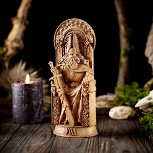 Wooden Rod Statue, Slavic God Figurine, Slavic Mythology, Rod Statue ...