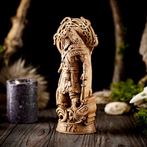 Tyr Norse God Statue, Viking God Statue, Carved Pagan Statue, Tyr God ...