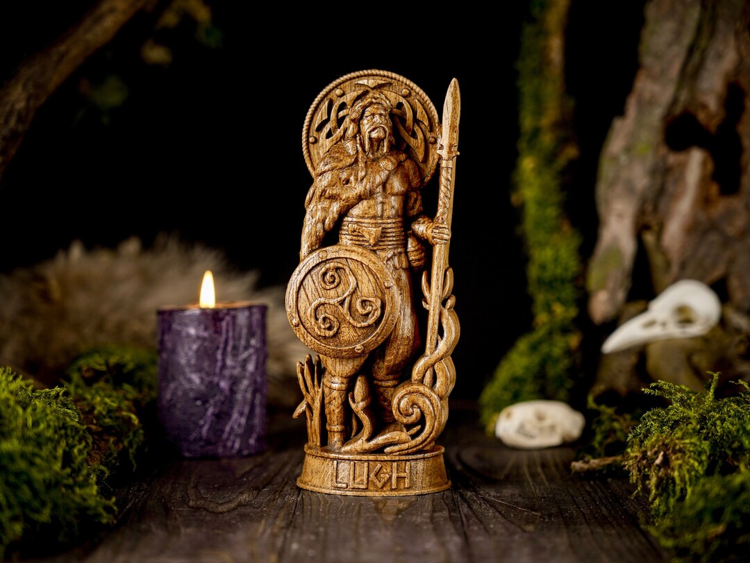Lugh Wooden Statue, Celtic Mythology , Celtic Statue, Lugh God Statue ...