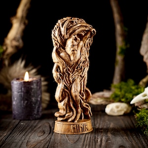 Mimir Norse Statue, Viking God Statue, Carved Pagan Statue, Mimir God ...