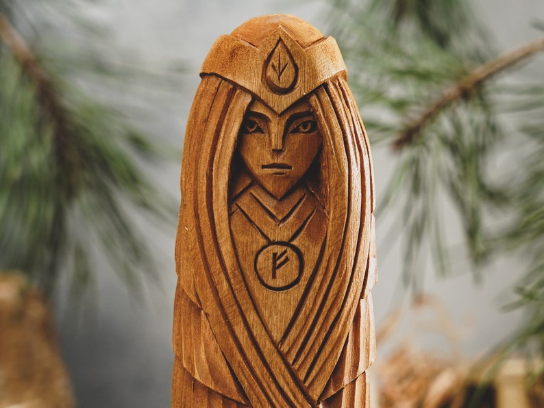 Wooden FREYJA Statue Viking Statue Pagans Norse Paganism - Etsy