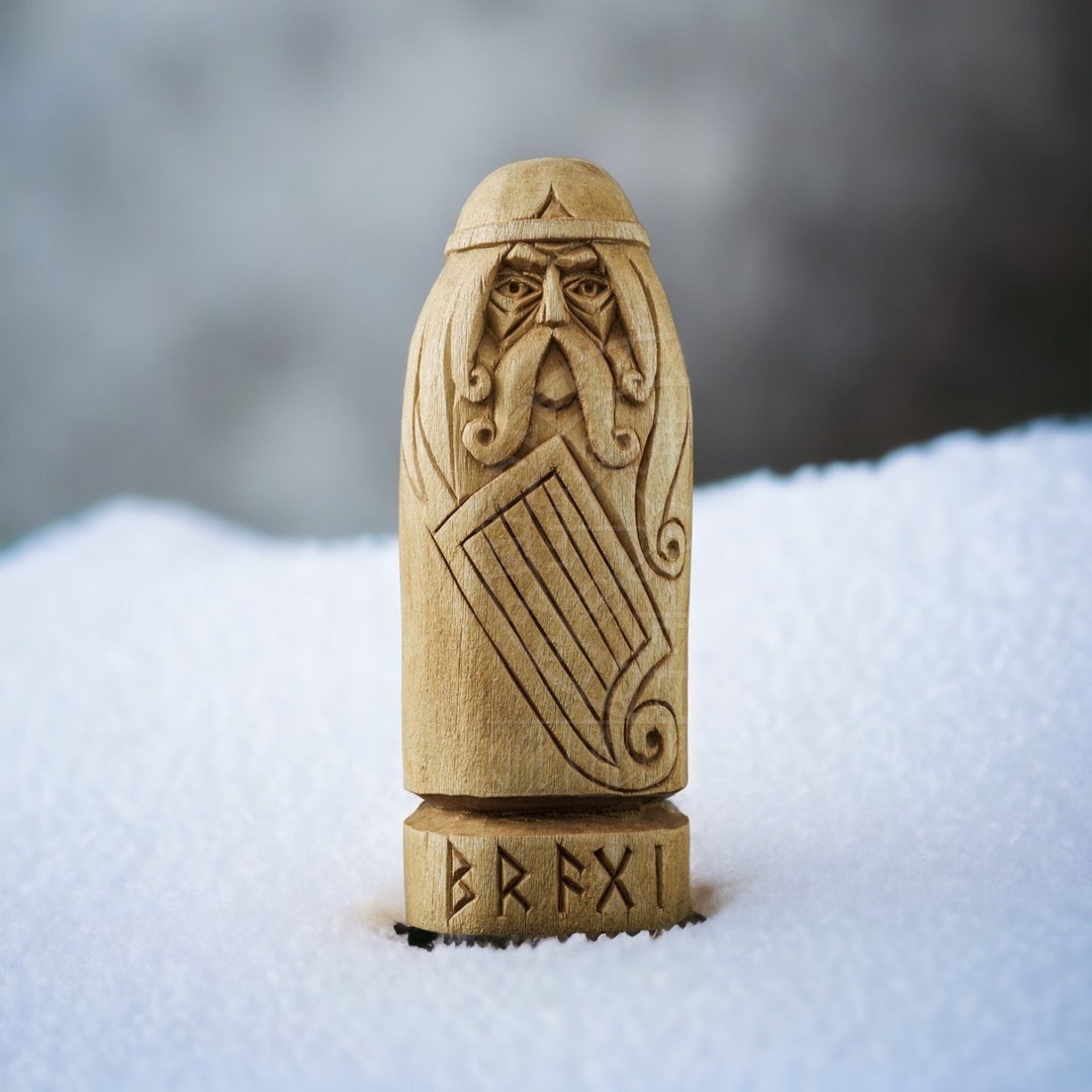 Bragi Wooden Statue Viking Statue Pagans Norse Paganism - Etsy