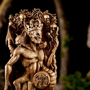 Bael Goetia Demon, Goetia Demon Statue, Wooden Goetia Statue ...