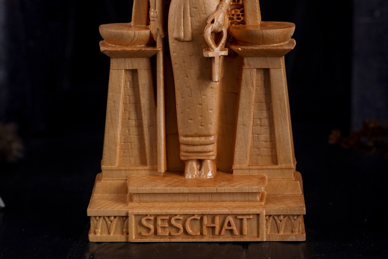 Seschat Egypt Goddess, Egyptian Gods, Ancient Egypt Gods, Wooden Statue ...
