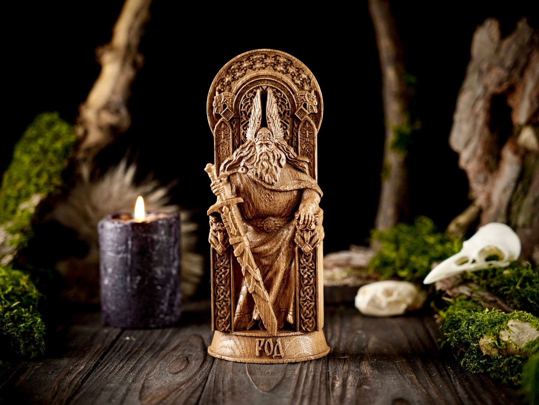 Wooden Rod Statue, Slavic God Figurine, Slavic Mythology, Rod Statue ...