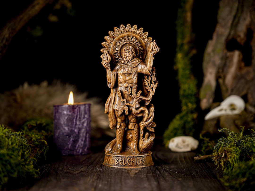 Belenus Wooden Statue, Celtic Mythology , Celtic Statue, Belenus God ...