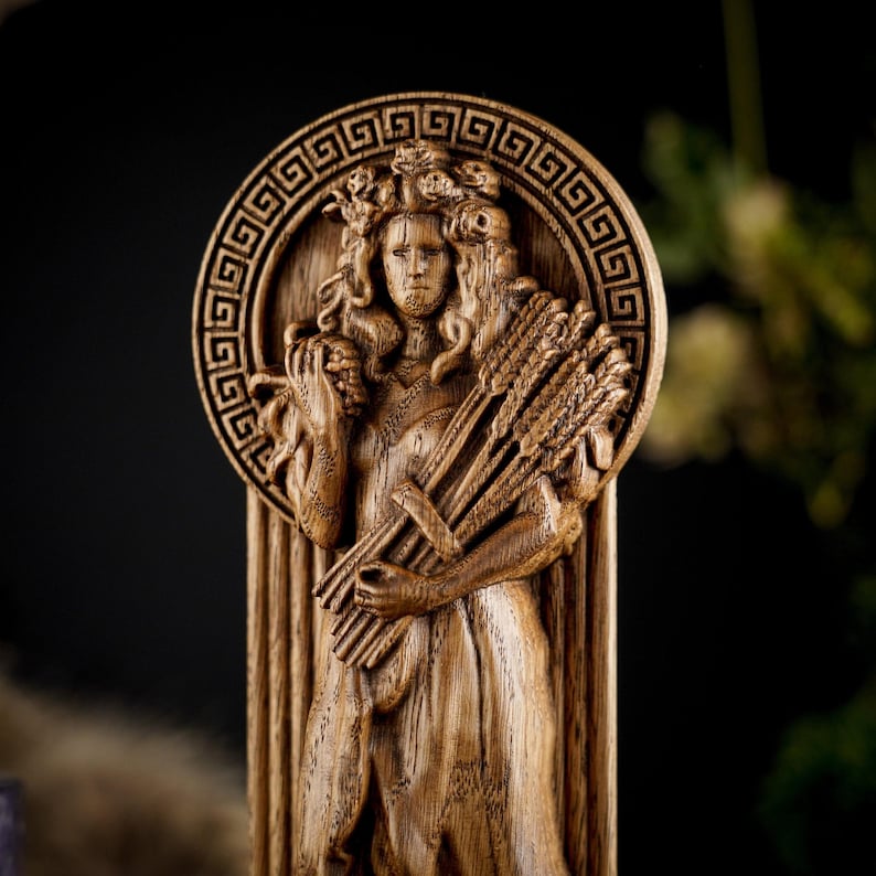 Persephone Wooden Greek Goddess Statue, Greek Gods Pantheon, Greek ...