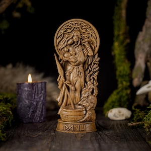 Danu Wooden Statue, Irish Mythology , Irish Goddess Statue, Danu ...